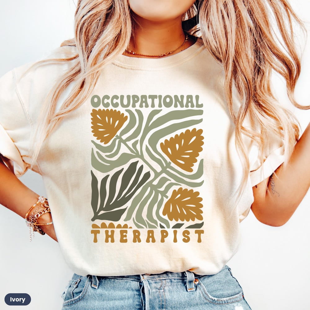DOPASHIRT Floral Occupational Therapy Shirt, Wildflower Boho Retro Ot ...