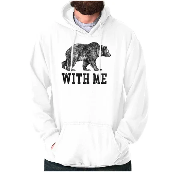 DOPASHIRT Funny Animal Pun Bear With Me Hoodie Outdoor Hoodie, Trendy ...