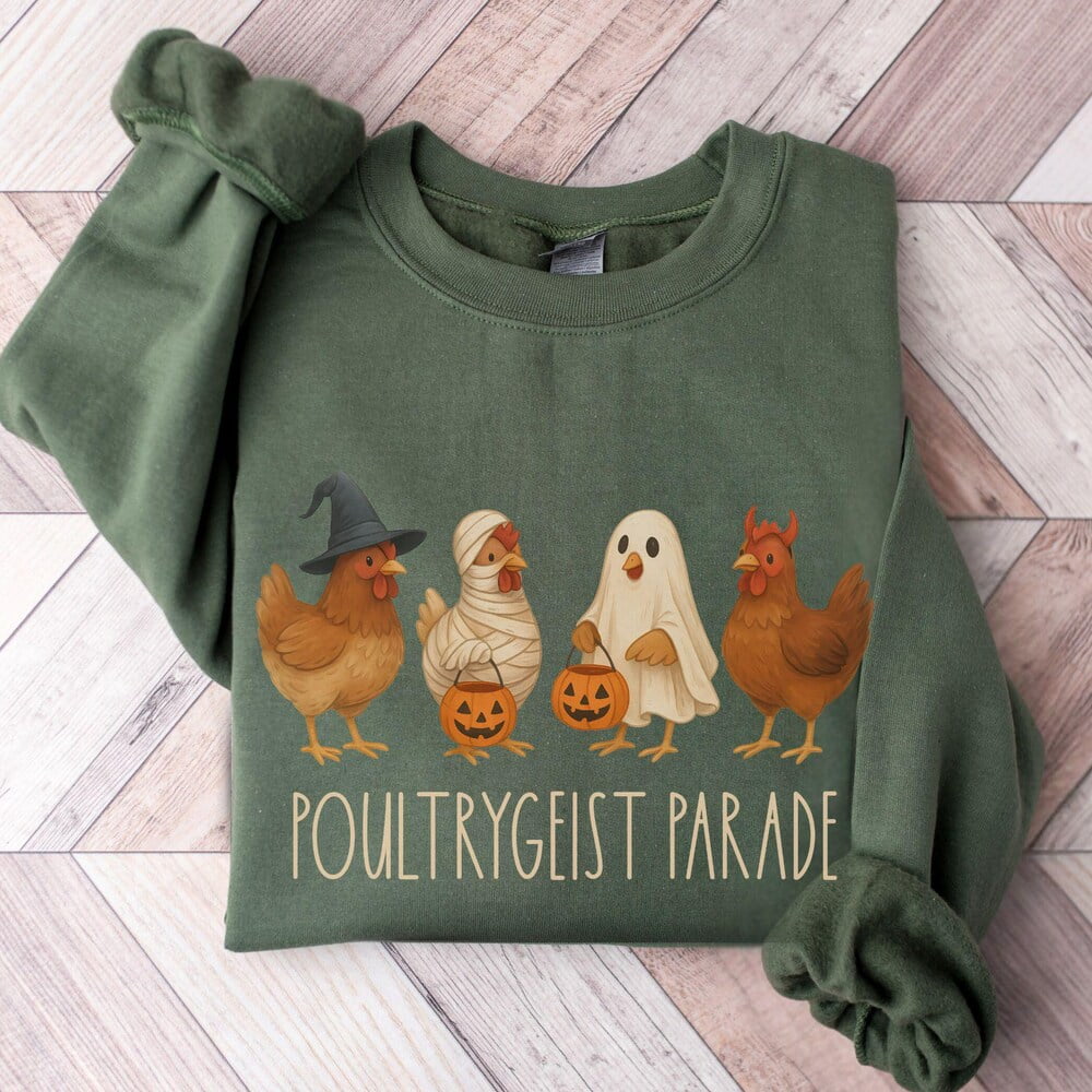 DOPASHIRT Funny Chicken Hal.Low.Een Sweatshirt, Cozy Fall Farm Witc.H ...