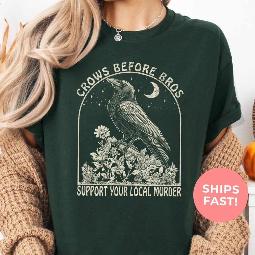 DOPASHIRT Funny Crows Before Bros Shirt, Dark Academia Shirt, Vintage ...
