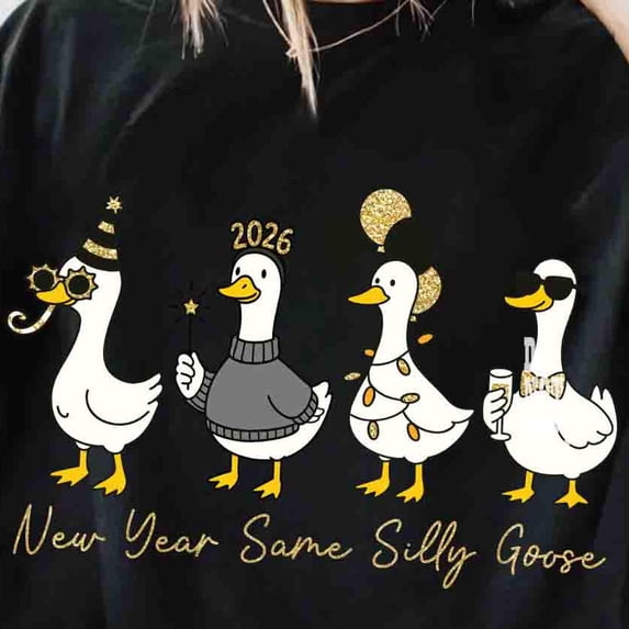 DOPASHIRT Funny New Year Goose Shirt, Preppy New Year 2026 Shirt, Hello ...