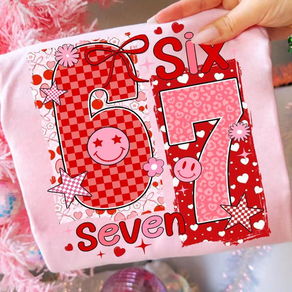 DOPASHIRT Funny Six Seven 67 Coquette Bow Shirt Viral Number Trend ...