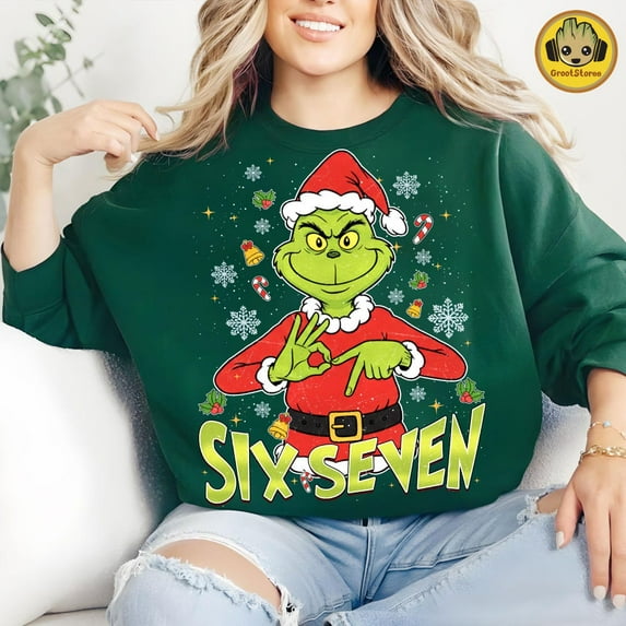 DOPASHIRT Funny Six Seven Xmas Green Mean Guy Sweatshirt, Viral Funny ...