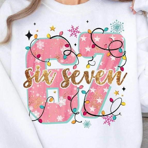 DOPASHIRT Funny Six Seven Xmas Sweatshirt, Viral Funny Saying 6 7 ...
