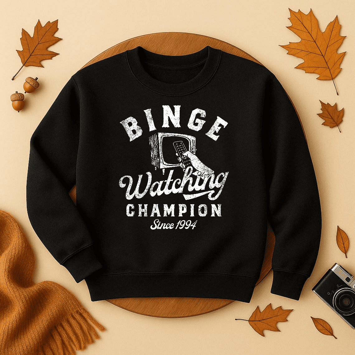 DOPASHIRT Funny Sweatshirts Binge Watching Champion Vintage Tees For ...