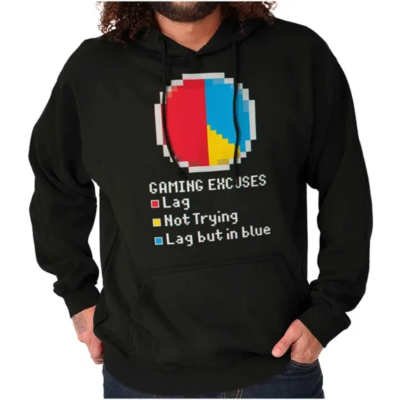 DOPASHIRT Funny Video Gaming Excuses Lag Pie Chart Hoodie Outdoor ...