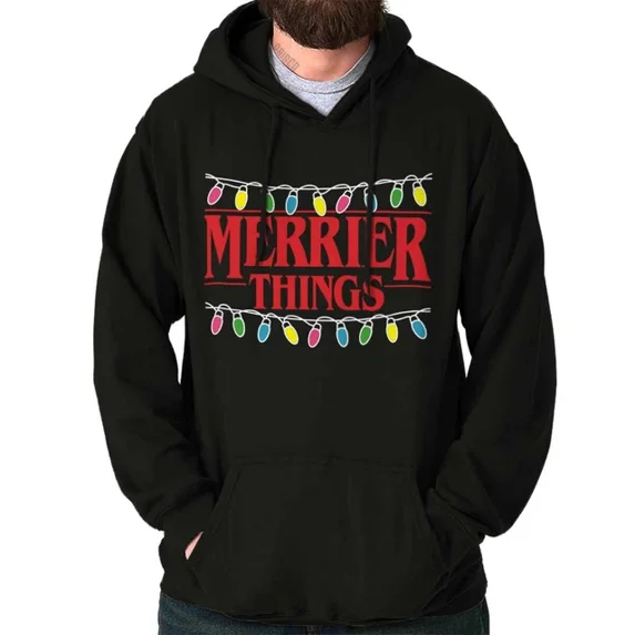 DOPASHIRT Funny Xmas Merrier Things Xmas Lights Hoodie Outdoor Hoodie ...