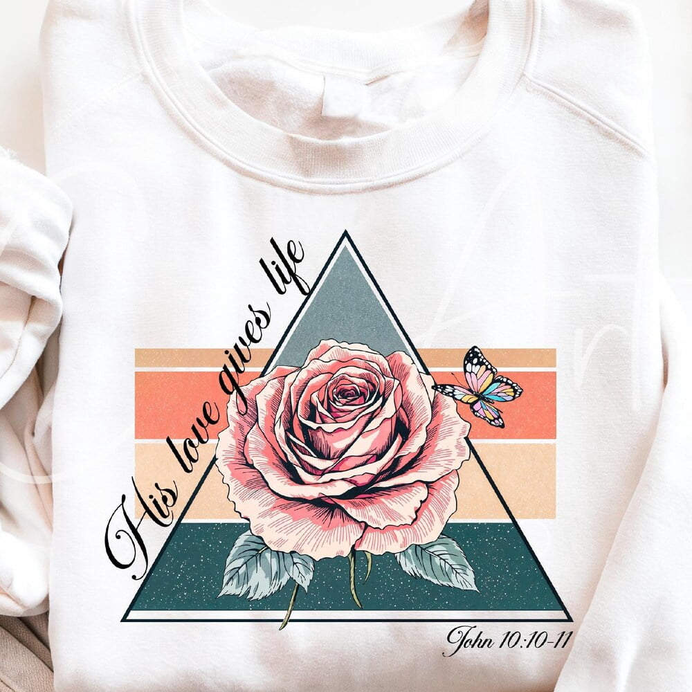 DOPASHIRT Geometric Christian Design, Bible Verse Shirt, Rose And ...