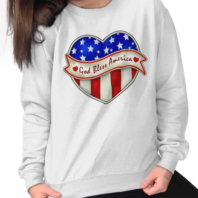 DOPASHIRT God Bless America Christian Flag Religious Crew Sweatshirt ...
