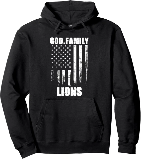 DOPASHIRT God. Family. Lions. Vintage Usa Flag Design American Hoodie ...