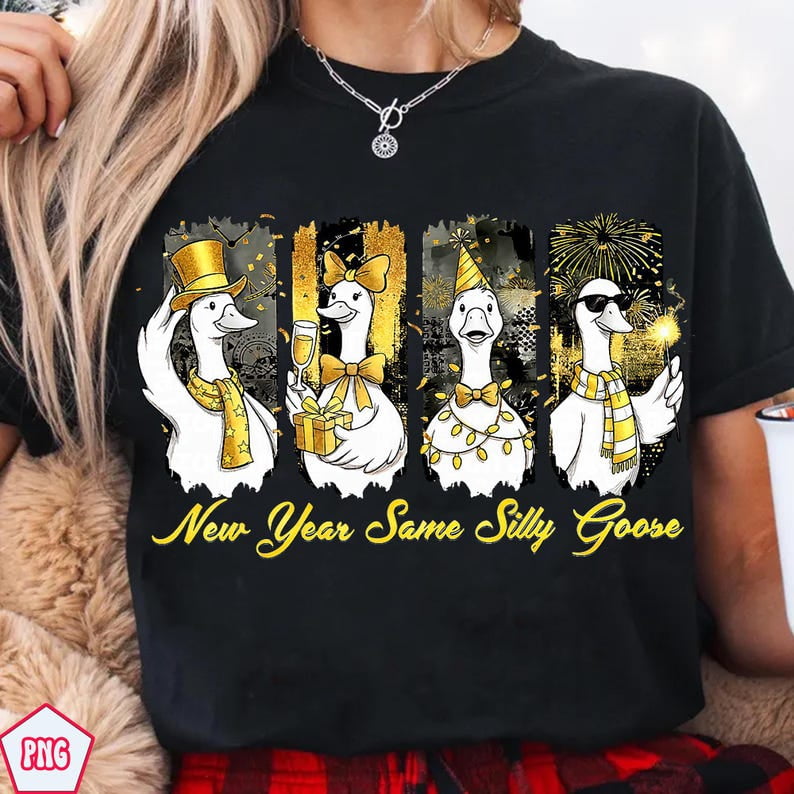 DOPASHIRT Goose New Year 2026 Shirt Festive Party Goose Art Happy New ...
