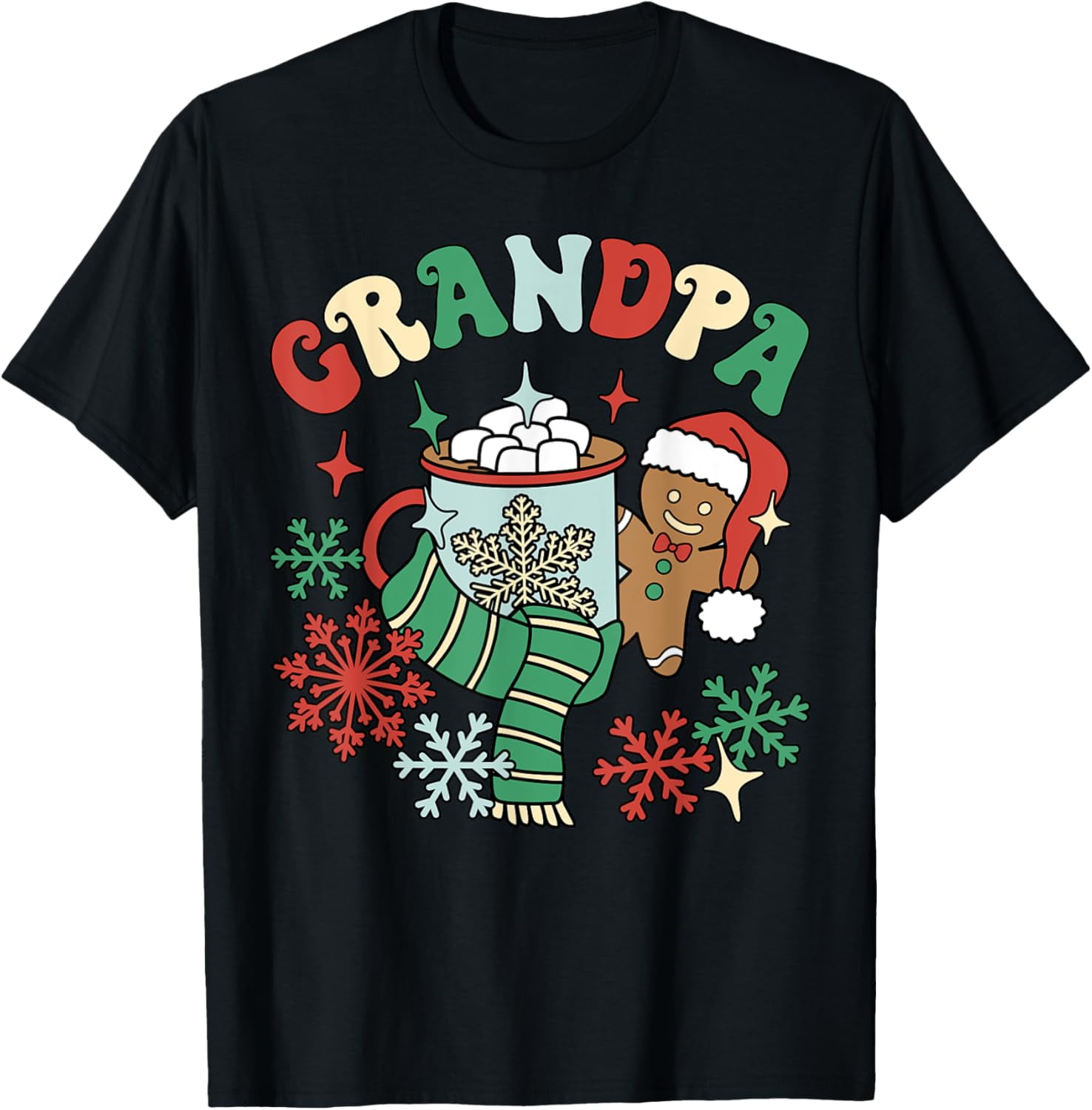 DOPASHIRT Grandpa Hot Cocoa Gingerbread Family Chris.Tmas T-Shirt ...