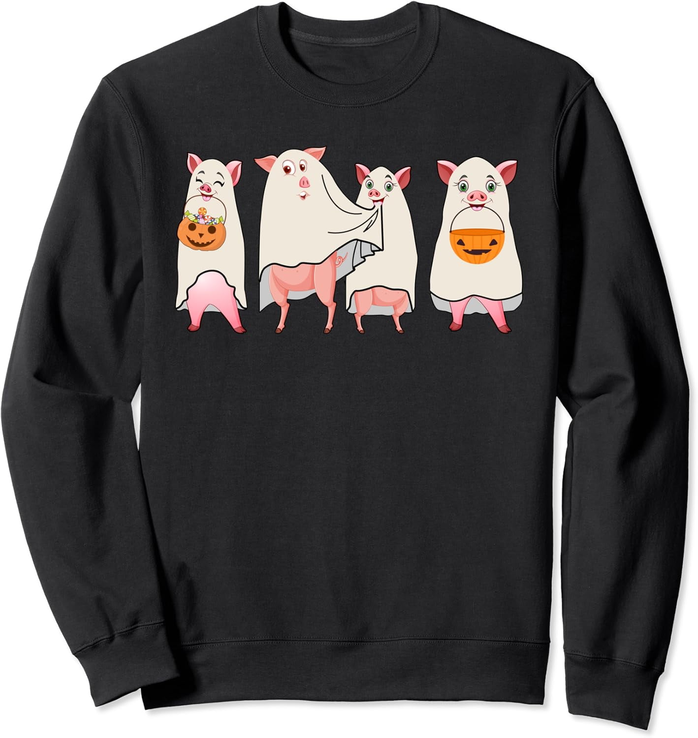 DOPASHIRT Hal.Low.Een Ghost Pigs Spooky Season Funny Pig Sweatshirt ...