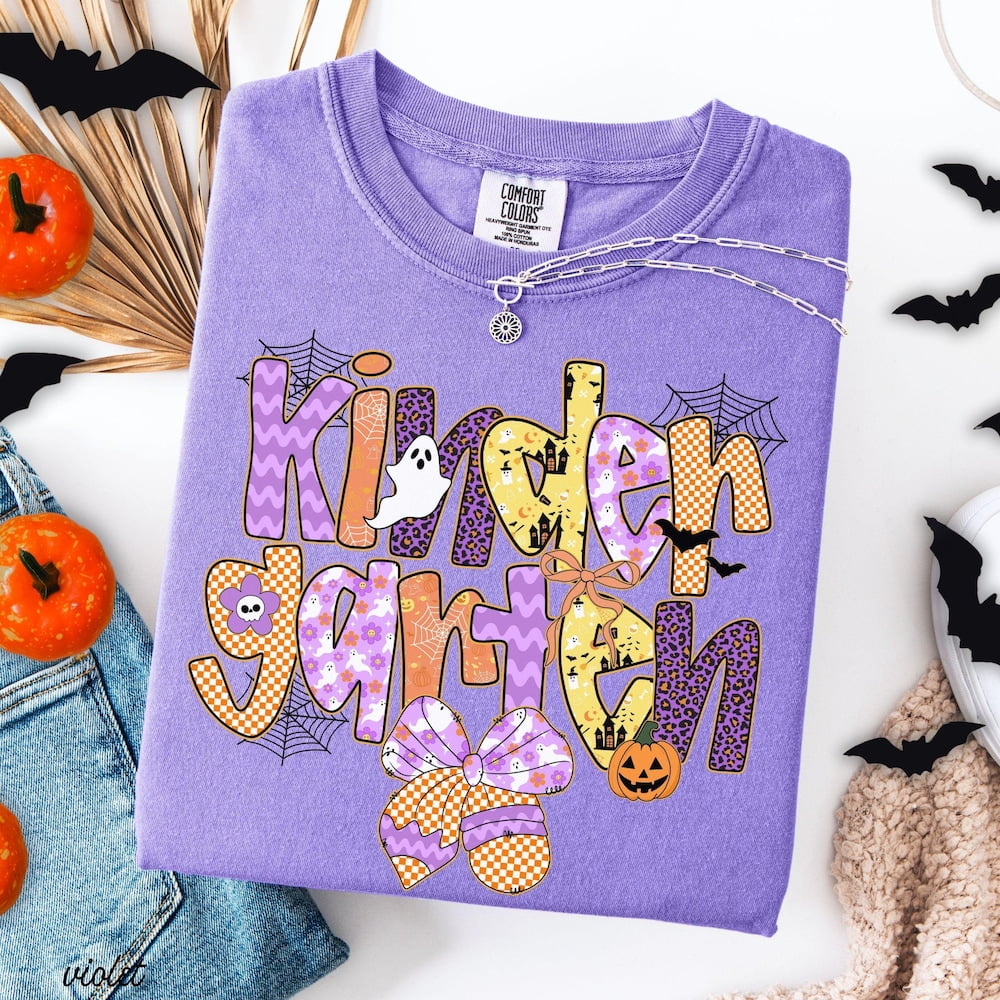 DOPASHIRT Hal.Low.Een Kindergarten Teacher Shirt Hal.Low.Een ...