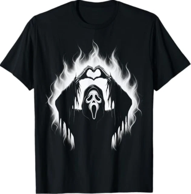 DOPASHIRT Hal.Low.Een Scary Face Horror Creepy Ghost Heart Hands Spooky ...