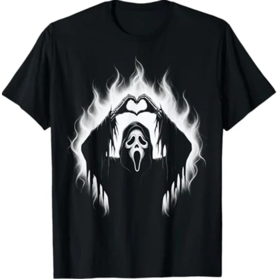 DOPASHIRT Hal.Low.Een Scary Face Horror Creepy Ghost Heart Hands Spooky ...