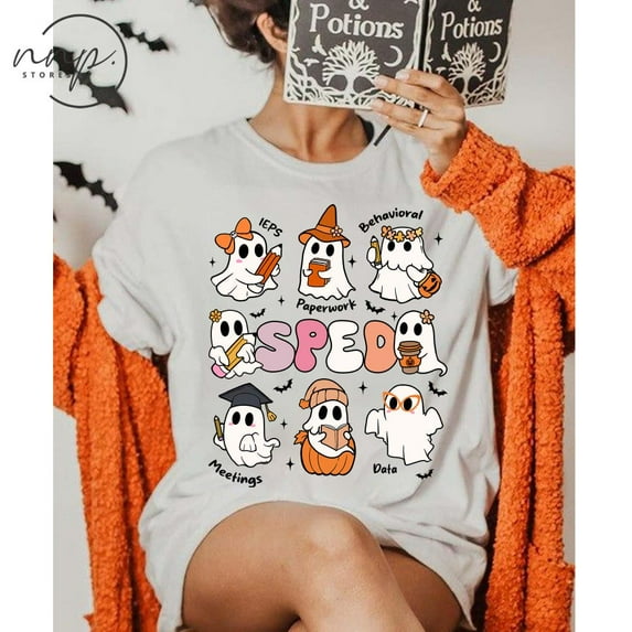 DOPASHIRT Hal.Low.Een Sped Teacher Ghost Shirt, Special Education Shirt ...
