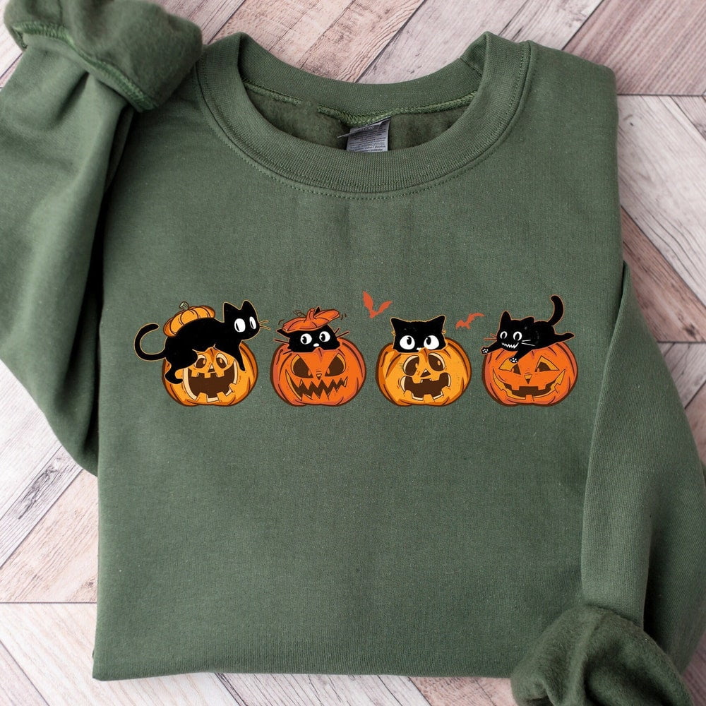 DOPASHIRT Hal.Low.Een Sweatshirt, Cat Sweatshirt, Ghost Shirt, Hal.Low ...