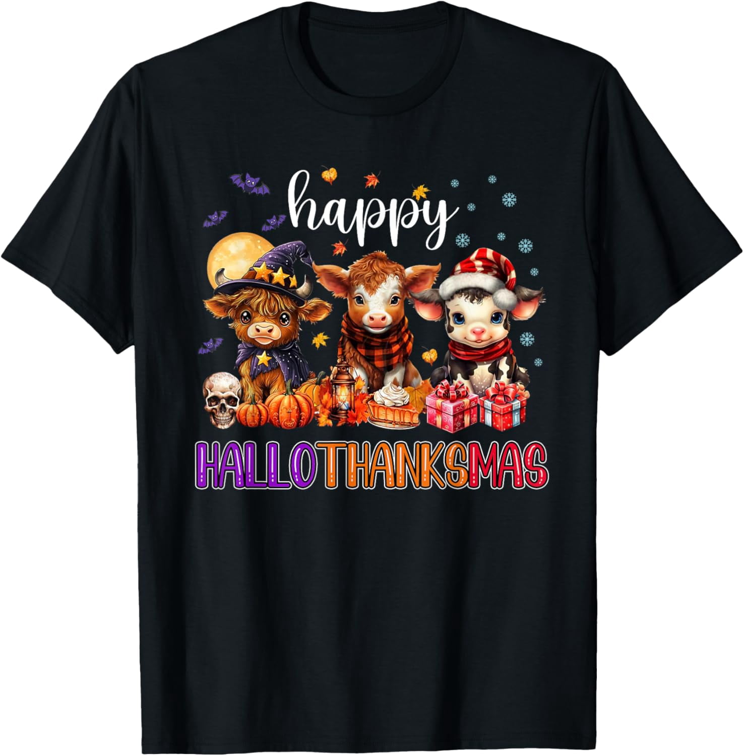 DOPASHIRT Hal.Low.Een Thanks.Giving Chri.Stm.As Happy Hallothanksmas ...