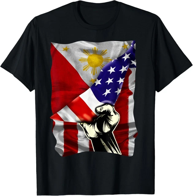 DOPASHIRT Half American Flag Filipino Roots Usa Flag Philippines Dna T ...