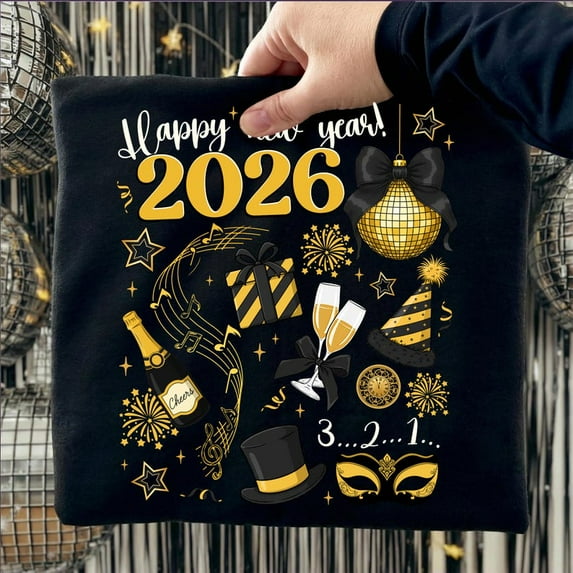 DOPASHIRT Happy New Year 2026 Collage Preppy Party Design Hello 2026 Unisex S-5XL - Walmart.com