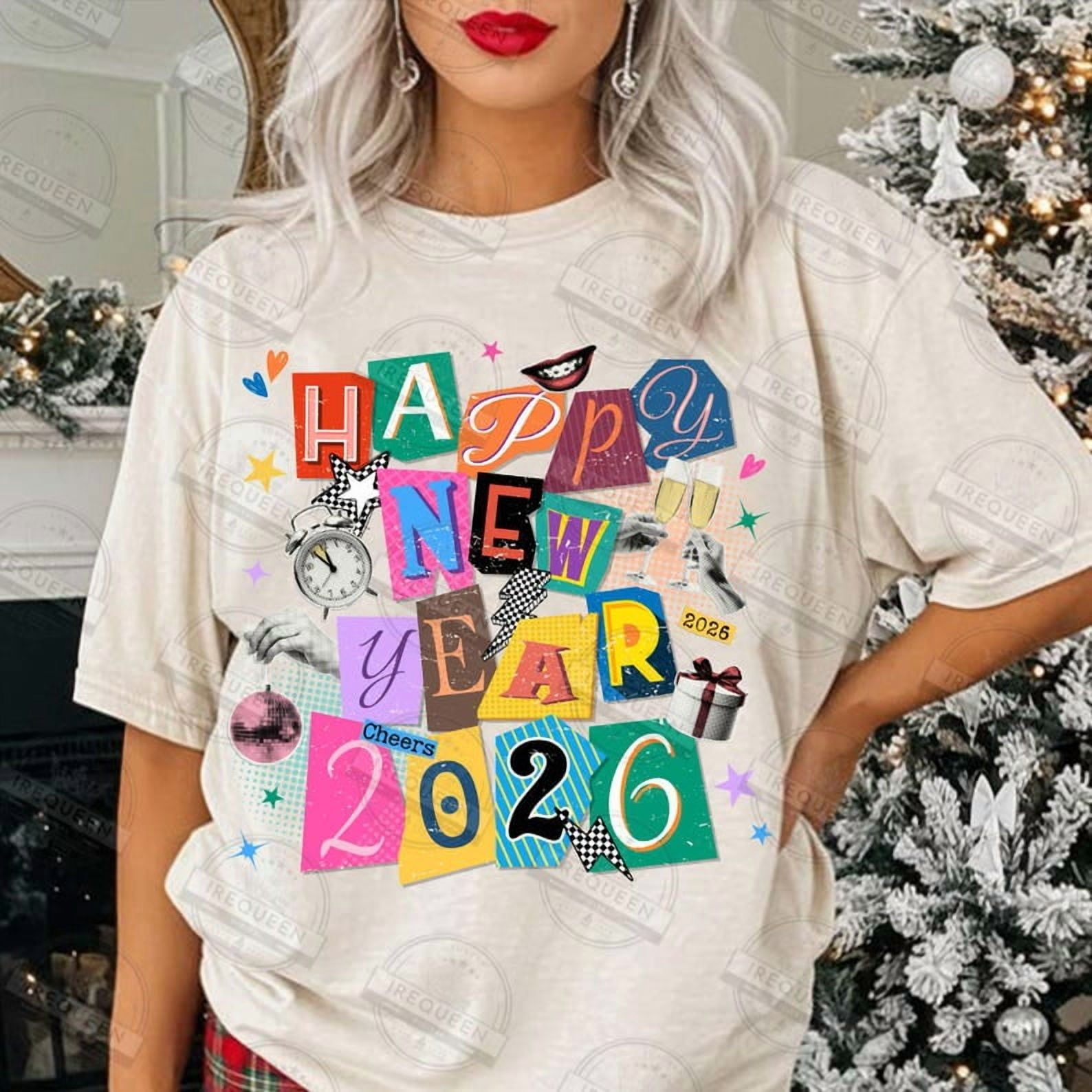 DOPASHIRT Happy New Year 2026 Collage Shirt Hello 2026 S-5XL Trendy ...