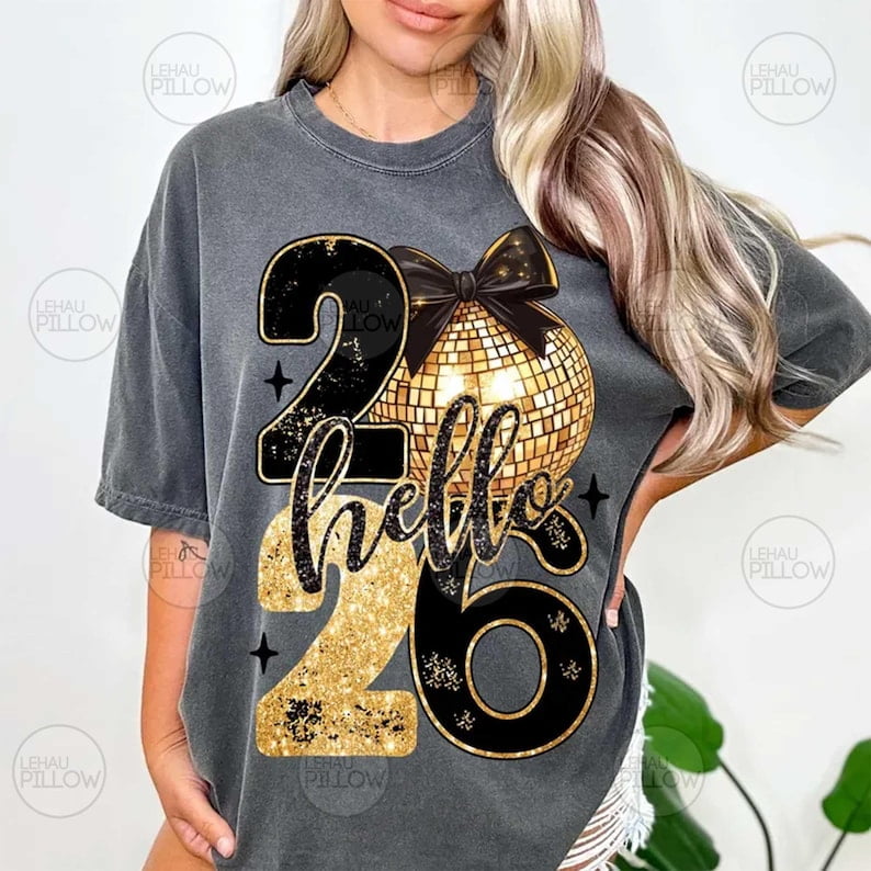 DOPASHIRT Happy New Year 2026 Shirt Leo.Pard Print Black Gold Hello ...