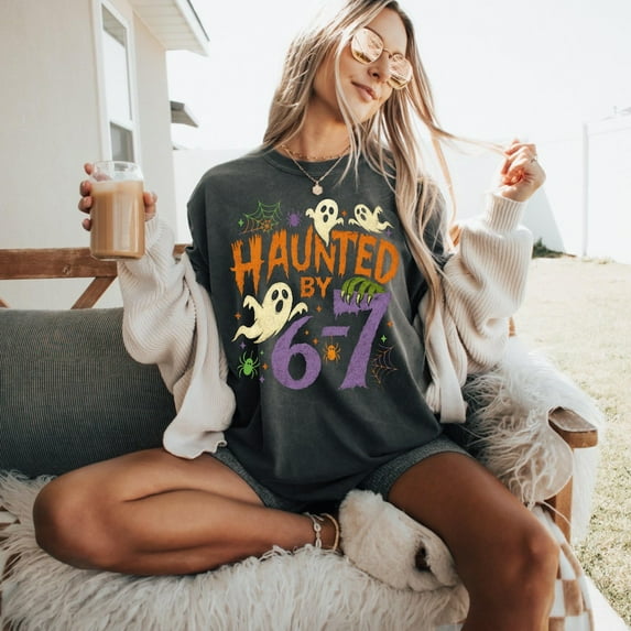 DOPASHIRT Haunted By 6 7 Hal.Low.Een Shirt, Sp00Ky Tee, Viral Funny ...