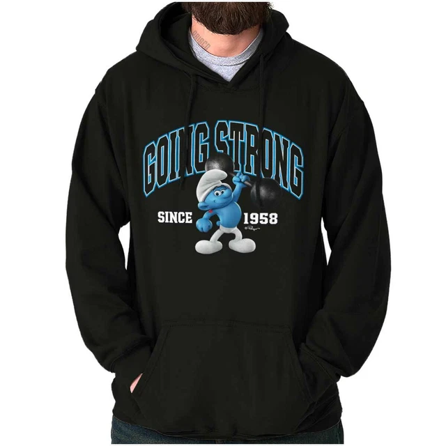 DOPASHIRT Hefty Smurf Going Strong Lifting Gym Workout Hoodie Outdoor ...
