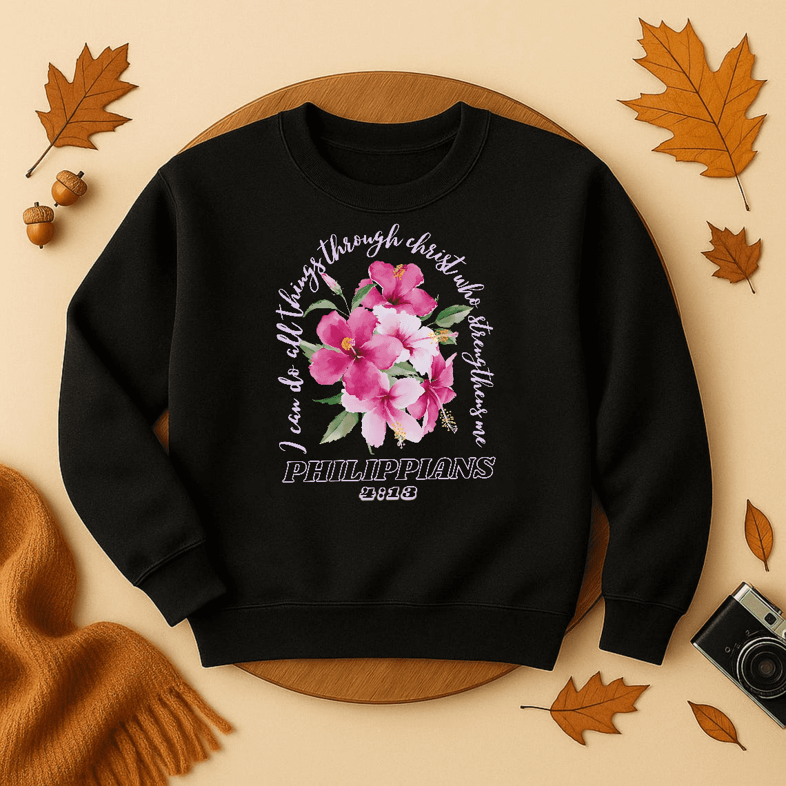 DOPASHIRT Hibiscus Christian Sweatshirt, Preppy Words On Back Bible ...