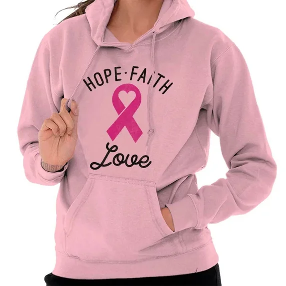 DOPASHIRT Hope Faith Love Breast Cancer Pink Ribbon Hoodie Outdoor ...