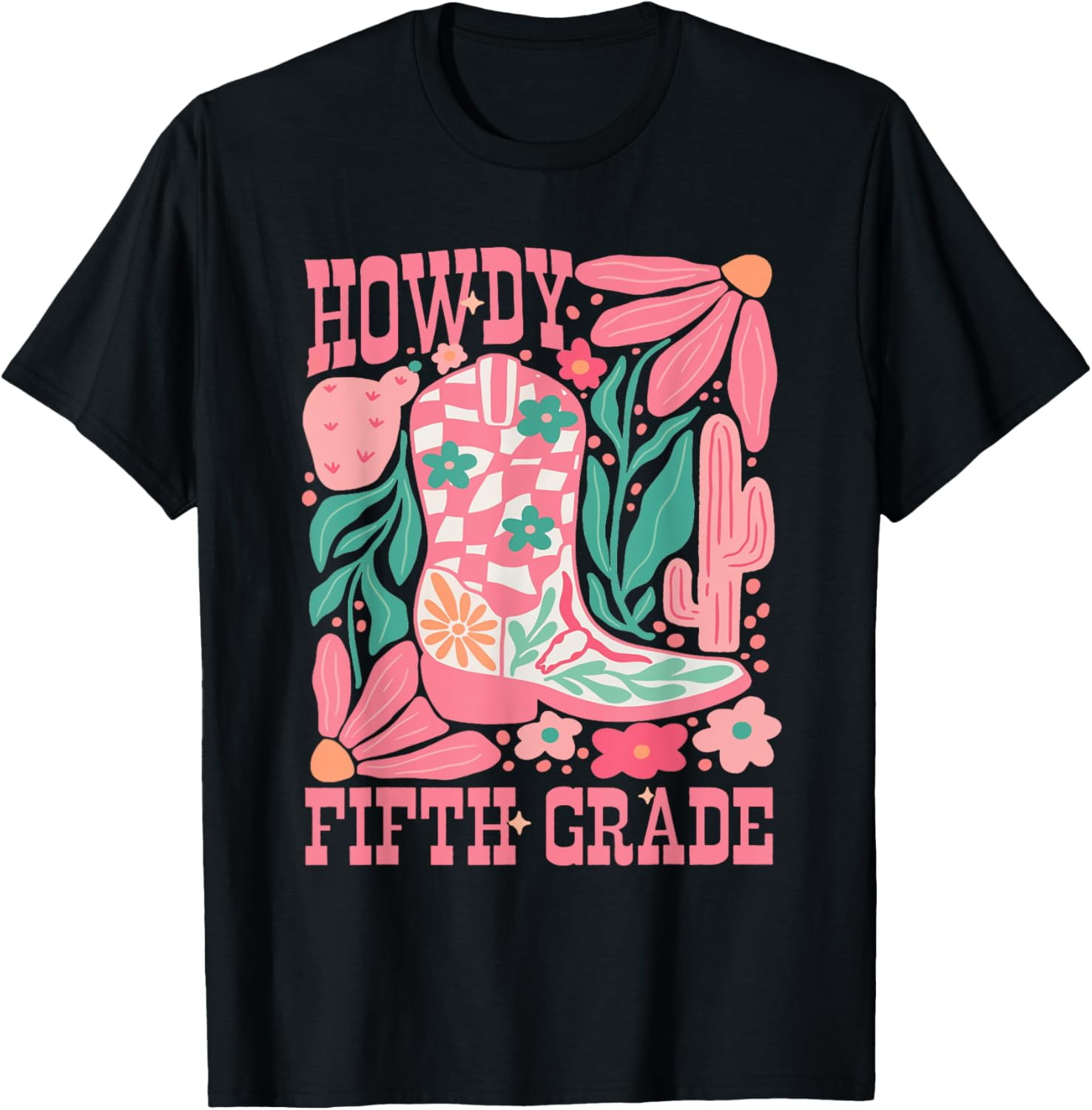 DOPASHIRT Howdy Fifth Grade Western 5Th Grade Teacher Cowboy Cowt-Shirt ...