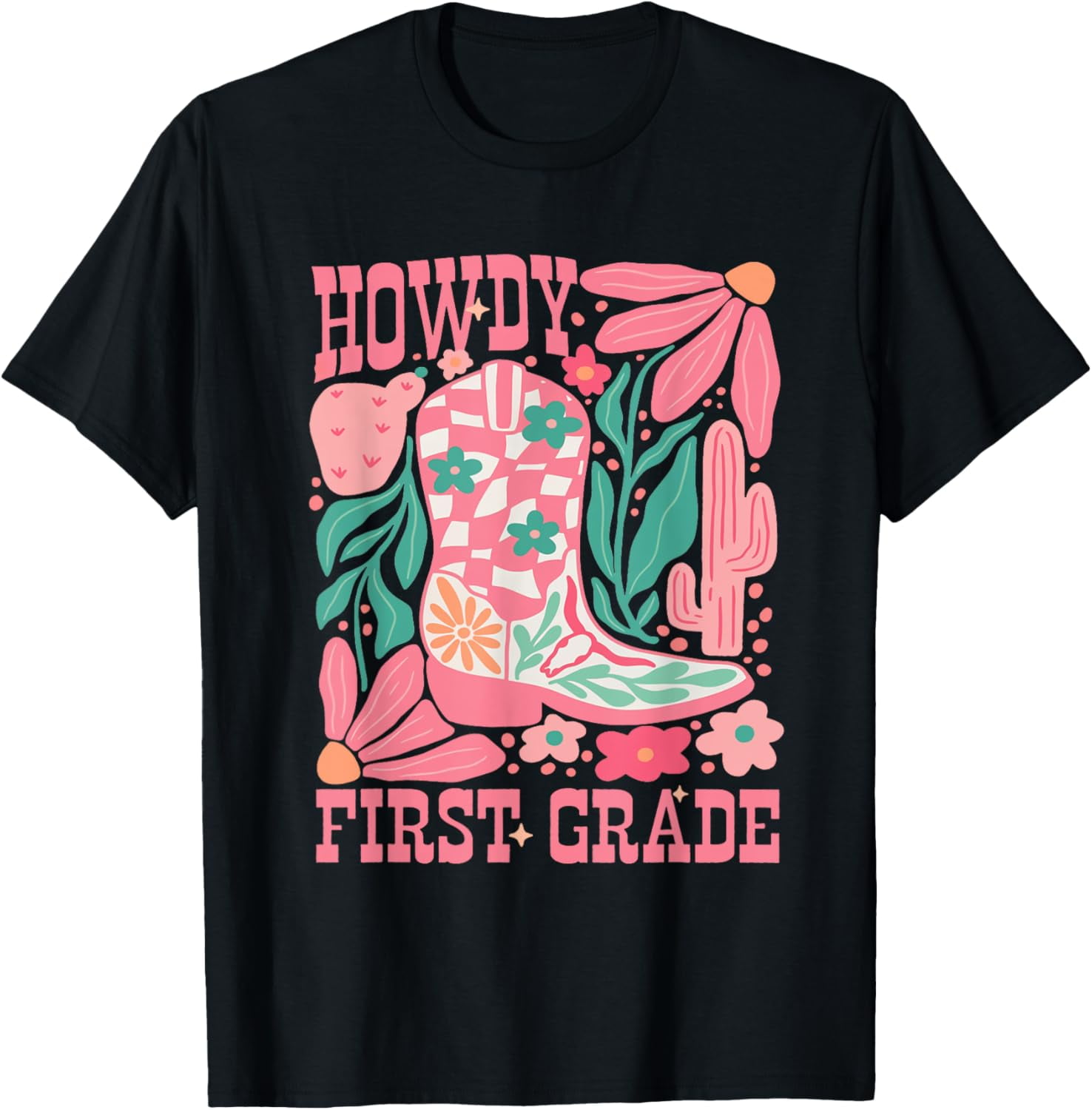 DOPASHIRT Howdy First Grade 1St Grade Teacher Western Cowboy Cowt-Shirt ...