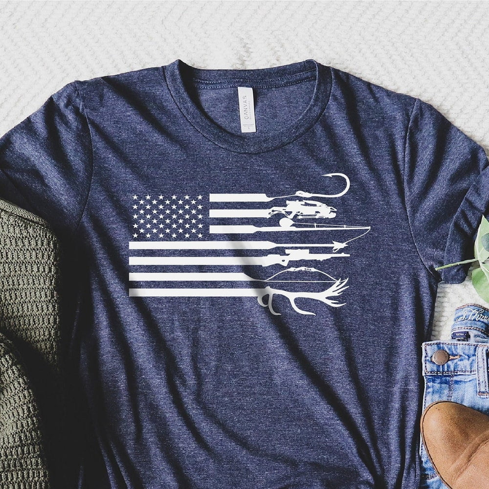 DOPASHIRT Hunting And Fishing Shirt, American Flag Shirt, Hunting Man ...