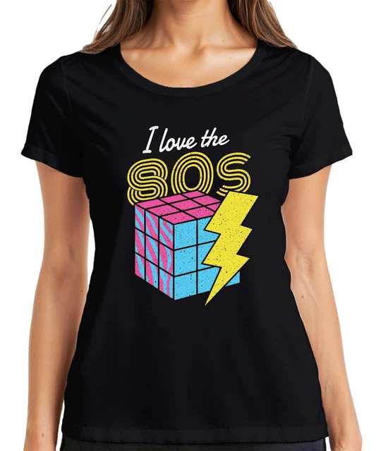 DOPASHIRT I Love The 80S 80S Retro Neon Eighties Magic Cube Lightning ...