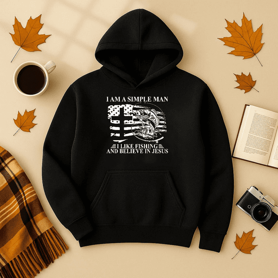 DOPASHIRT I Am A Simple Man I Like Fishing And Believe In Jesus Hoodie ...