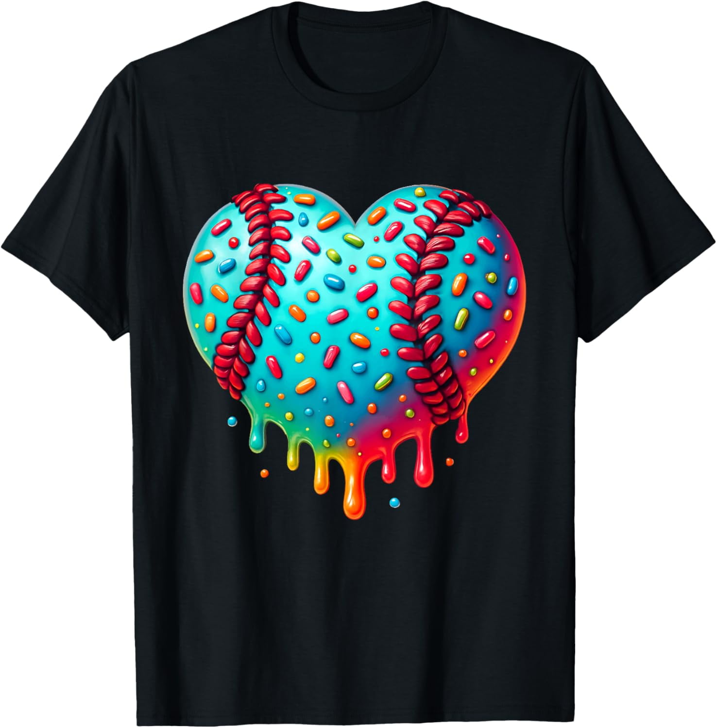 DOPASHIRT Ice Cream Drip Baseball Player Stuff Baseball Drip T-Shirt ...