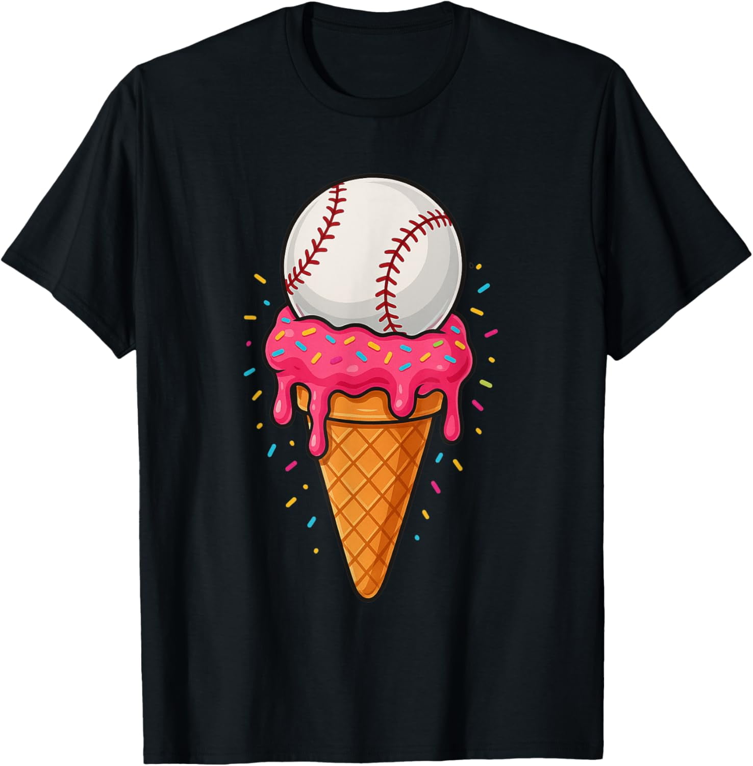 DOPASHIRT Ice Cream Drip Baseball Stuff Dripping Baseball Drip T-Shirt ...