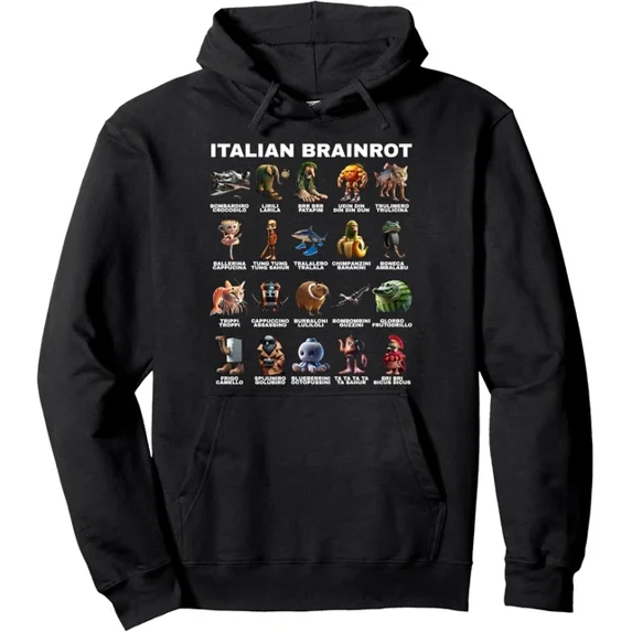 DOPASHIRT Italian Brainrot Characters Collage Gen Z Hoodie Outdoor ...