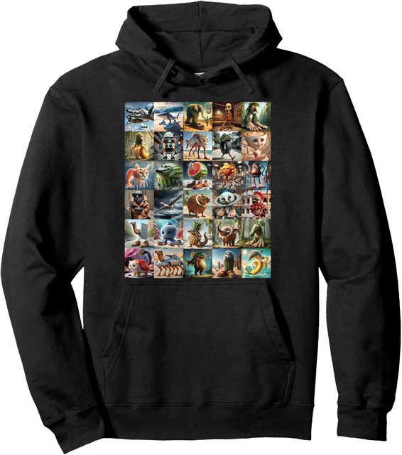 DOPASHIRT Italian Brainrot Collage Character Hoodie Outdoor Hoodie ...