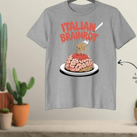DOPASHIRT Italian Brainrot, Spaghetti Brain, Retro Comic Fun Trending T-Shirt Unisex S-5XL Hot ...