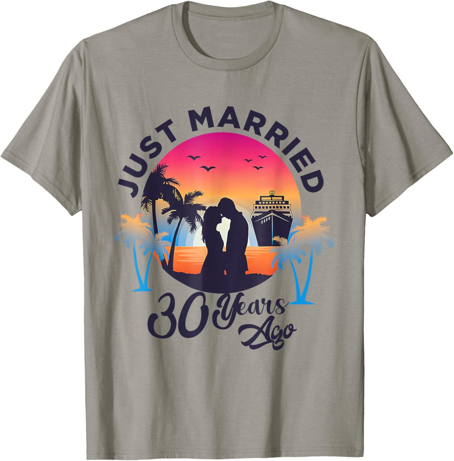 DOPASHIRT Just Married 30 Years Ago 30Th Wedding Anniversary Couple T ...