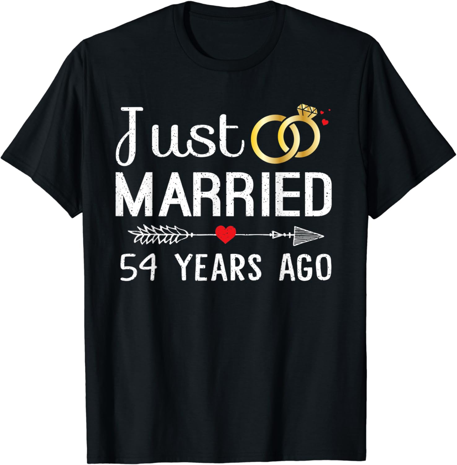 DOPASHIRT Just Married 54 Years Ago 54Th Anniversary Gift Couple T ...