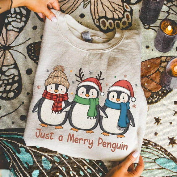 DOPASHIRT Just A Merry Penguin Noel Shirt Cute Festive Penguin Shirt ...
