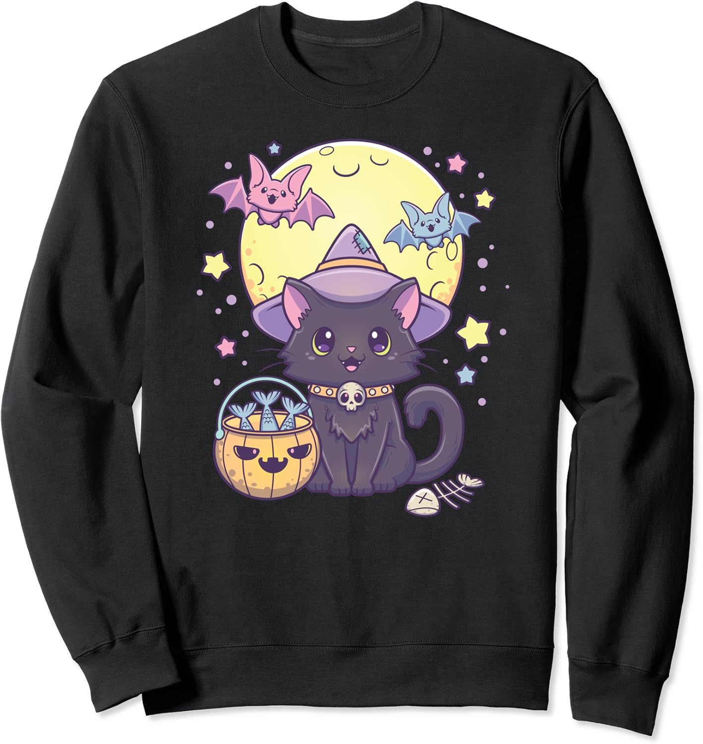 DOPASHIRT Kawaii Pastel Goth Cute Creepy Hal.Low.Een Black Cat Witc.H ...