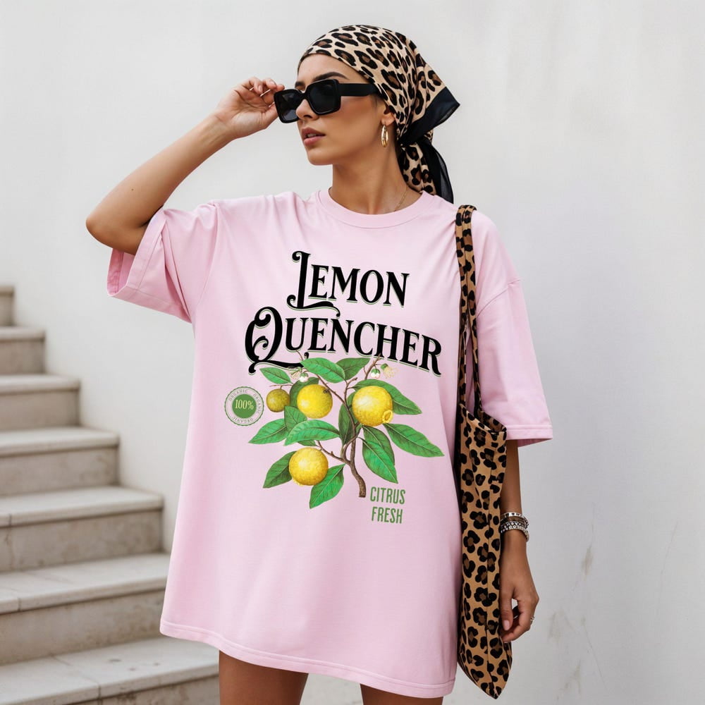 DOPASHIRT Lemon Quencher Graphic Tee, Vintage Style Fresh Fruit Shirt ...