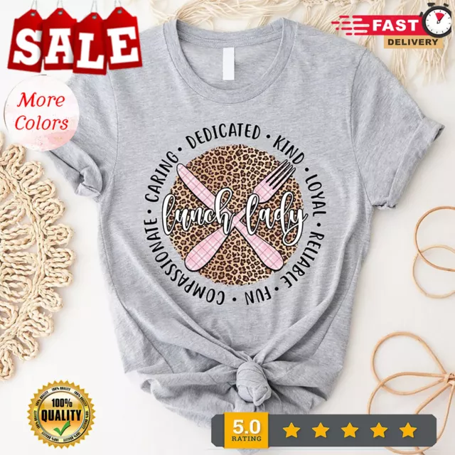 DOPASHIRT Leo.Pard Lunch Lady Tee, Cute Lunch Lady Shirt, Cafeteria Worker Gift, Lunch Unisex S ...