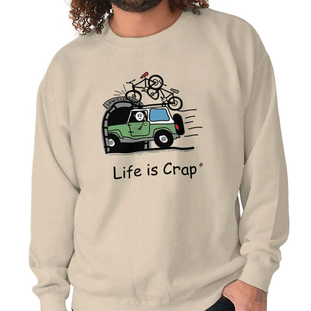DOPASHIRT Life Is Crap Bike Overpass Funny Unlucky Gift Sweatshirt Trendy Sweatshirt, Birthday ...