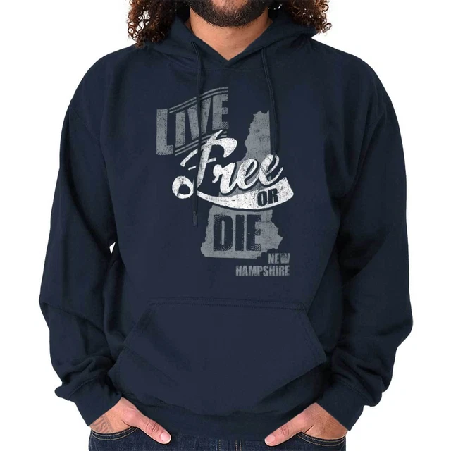 DOPASHIRT Live Free Or Die Vintage New Hampshire Map Hoodie Outdoor ...