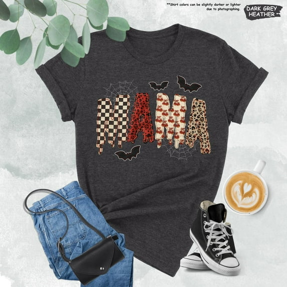 DOPASHIRT Mama Hal.Low.Een Shirt, Checker Cherry Cheetah Mama Tee ...